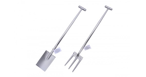 Full Length Stainless Fork & Shovel Set