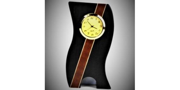 Australian Mallee Art – Inlaid Wave Clock 2 – Australian Ancient Redgum