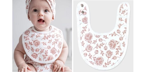 Kit & Cradle – Baby Bib – Blush Peony