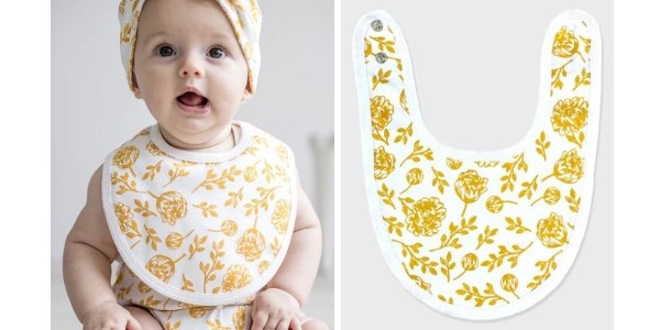 Kit & Cradle – Baby Bib – Golden Peony