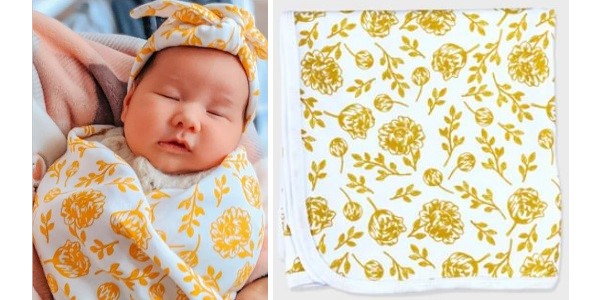Kit & Cradle – Baby Blanket – Golden Peony