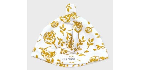 Kit & Cradle – Newborn Beanie – Golden Peony