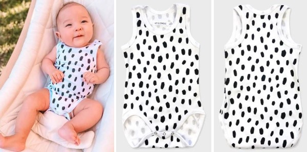 Kit & Cradle – Singlet Bodysuit – Black Cheetah