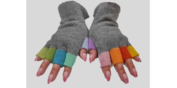Alpaca Shop Australia – Alpaca Finger-less Multi Coloured Gloves