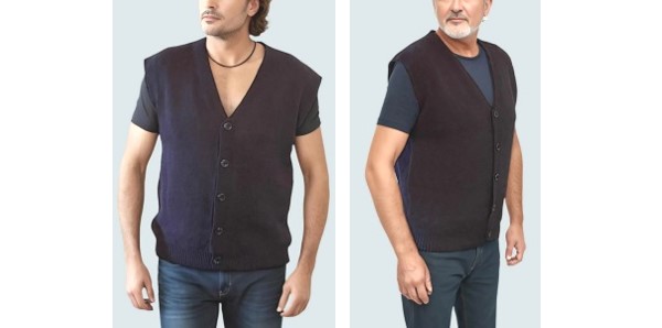 Alpaca Shop Australia – Alpaca Vest for Men Jacquard Pattern – Blue